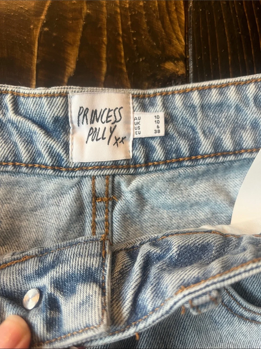 Princess Polly | Shorts | Princess Polly Faded Light Blue Highrise ...